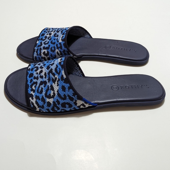 Rothy's | Shoes | Rothys The Slide Blue Azure Camo Spot Slip On Sandals ...